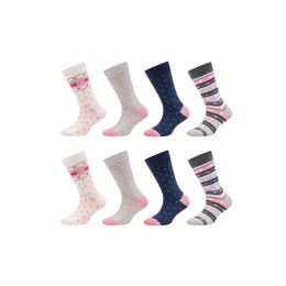 Socken Camano "Kindersocken ca-soft 8er Pack", Damen, Gr. 27-30, wei&szlig; (sanftes wei&szlig;), 70% Baumwolle, 29% Polyamid, 1% Elasthan, gepunktet, Socken Socken, 8er Pack Ohne dr&uuml;ckenden Gummibund, Aus OCS zertifizierter Baumwolle