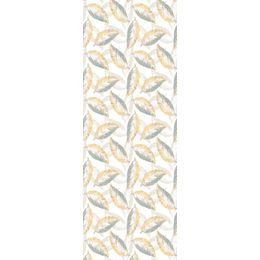 Vinyltapete queence "Selbstklebende Tapete 90x250cm mit herbstlichem Motiv", wei&szlig; (wei&szlig;, gelb, grau), B:0,9m L:2,5m, Vinyl, Tapeten