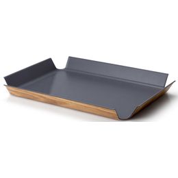 Tablett CONTINENTA, grau (grau, holzfarben), B:40cm L:54,5cm, Holzwerkstoff, Tabletts