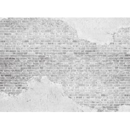 Livingwalls Fototapete LIVING WALLS "Designwalls Old Brick Wall", grau, B:3,5m L:2,55m, Vlies, Tapeten, Vlies, Wand, Schr&auml;ge, Decke