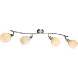 Globo LIGHTING Deckenspot "ELLIOTT", nickelfarben matt, 4, H: 23cm, 1 Stk., Leuchten, Nickel Strahler mit Farbwechsler, Fernbedienung, LED 4x3.5W, Deckenspot