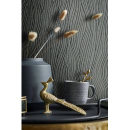 Vliestapete marburg "Serene Stripes", grau (anthrazit), B:0,53m L:10,05m, Vlies, Tapeten, moderne Tapete f&uuml;r Wohnzimmer Schlafzimmer K&uuml;che