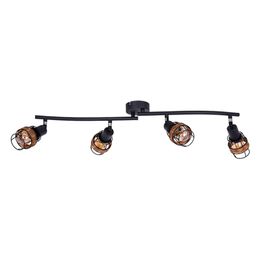 NOWA Deckenspot "MALIK", schwarz, 4, H: 16,5cm, 1 Stk., Leuchten, Schwarzer Strahler, beweglich, BxH 700x165mm, E14 4x25W, Deckenspot