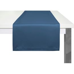 Tischl&auml;ufer WIRTH "Umea" Gr. 1, blau (dunkelblau), B:150cm L:40cm, Polyester, Tischdecken