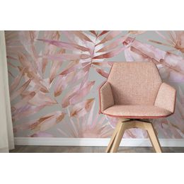Fototapete marburg "Expedition", pink, B:2,65m L:3,4m, Vlies, Tapeten, Blattmuster moderne Tapete f&uuml;r Wohnzimmer Schlafzimmer K&uuml;che