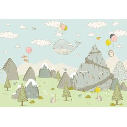 Vliestapete Komar "Digitaldruck Vlies - Mountain Traveler - Gr&ouml;&szlig;e 400 x 280 cm", bunt, B:400m L:280m, Vlies, Tapeten, Kinderzimmer