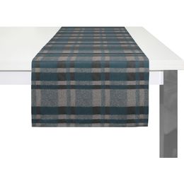 Tischl&auml;ufer WIRTH "LAUFENBERG" Gr. 1, blau (petrol), B:40cm L:150cm, Baumwolle, Polyester, Tischdecken