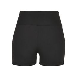 Stoffhose Urban Classics "Urban Classics Damen Ladies High Waist Short Cycle Hot Pants", Damen, Gr. 4XL, US-Gr&ouml;&szlig;en, schwarz, 77% Polyester, 23% Elasthan, unifarben, skinny fit, Hosen Stoffhose