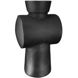 Dekovase CASABLANCA BY GILDE "Vase Train, H&ouml;he ca. 32 cm, aus Aluminium, nicht wasserdicht", grau (anthrazitfarben), B:20cm H:32cm T:14cm, Aluminium, Vasen, Vasen&ouml;ffnung ca. 9 cm, nur f&uuml;r Dekozwecke geeignet