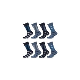 Socken Camano "Socken 8er Pack", Damen, Gr. 27/30, blau, 78% Baumwolle 20% Polyamid 2% Elasthan, uni, Socken Socken