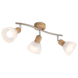NOWA Deckenspot "DAYTONA", holzoptik, 3, H: 16,8cm, 1 Stk., Leuchten, Holzoptik Strahler mit Glas alabaster, Dreh-/Schwenkbar, E14 LED 3x5W, Deckenspot