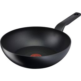 Wok Tefal "Titanium Force Wok-Pfanne, Induktion, &Oslash; 28 cm", schwarz, B:28,6cm H:10,1cm &Oslash;:28cm, Pfannen, Wok, extra haltbare Antihaft-Beschichtung, Thermo Signal, tiefe Form