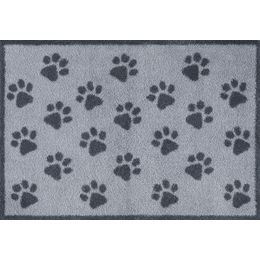 Fu&szlig;matte TURTLE MAT "Paws Grey", grau, B:60cm H:9mm L:85cm, Baumwolle, Teppiche, Fu&szlig;matte