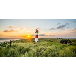 Fototapete papermoon "Leuchtturm am Strand", bunt, B:2,5m L:1,86m, Vlies, Tapeten
