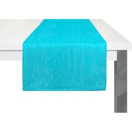 Tischl&auml;ufer WIRTH "Lahnstein" Gr. 1, blau (t&uuml;rkis), B:40cm L:150cm, Polyester, Tischdecken
