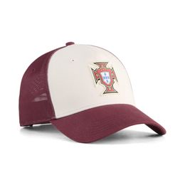 Trucker Cap Puma "Portugal KING Trucker Cap Erwachsene", Herren, Gr. onesize, ruby shimmer alpine snow rot wei&szlig;, Futter Vorderteil: 100% Polyester. Hinterer Einsatz: 100% Polyester, mehrfarbig, Caps