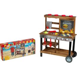 Spielk&uuml;che klein "Beach Picnic, BBQ Country Sommer K&uuml;che", bunt, Spielk&uuml;chen, KinderB:77cm H:95cm T:35,5cm, Holz, Kunststoff, B:77cm H:95cm T:35,5cm