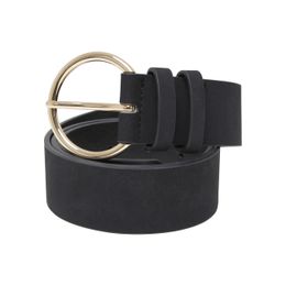 Synthetikg&uuml;rtel Urban Classics "Urban Classics Unisex Basic Suede PU Belt", Damen, Gr. L/XL, schwarz, 100% Polyester, G&uuml;rtel