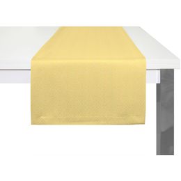 Tischl&auml;ufer Adam "Graphic Ventus Light" Gr. 1, gelb (hellgelb), B:50cm L:150cm, Bio-Baumwolle, Tischdecken