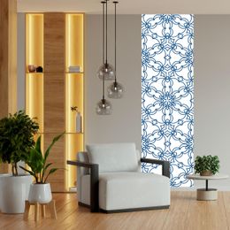 Vinyltapete queence "Muster-Blau", bunt, B:0,9m L:2,5m, Vinyl, Tapeten, 90x250cm, selbstklebend, kinderleichte Anbringung,, Sticker