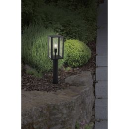N&auml;ve Au&szlig;en-Stehlampe N&Auml;VE "AILA", schwarz, B:20cm H:80cm T:20cm, Leuchten, Sockelleuchte, eckig, exkl. 1x E27 60W, Glas, Aluminium, schwarz