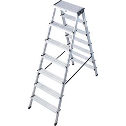 Doppelleiter Krause "MONTO Dopplo", silber (silberfarben), H:160cm, Aluminium, Leitern