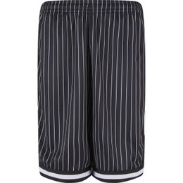 Shorts Urban Classics "Urban Classics Herren Striped Mesh Shorts", Herren, Gr. L, US-Gr&ouml;&szlig;en, schwarz, wei&szlig;, 100% Polyester, gestreift, loose fit, Hosen Shorts