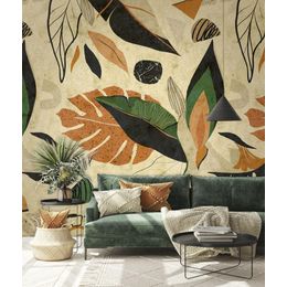 Fototapete marburg "Alina", orange, B:2,65m L:3,4m, Vlies, Tapeten, moderne Tapete f&uuml;r Wohnzimmer Schlafzimmer K&uuml;che