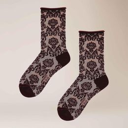 Socken Kunert "Socke Floral Citynight", Damen, Gr. 39-42, lila (night, lila 1537), Obermaterial: 87% Baumwolle CO. 10% Polyamid PA. 3% Elasthan EL., Socken Socken