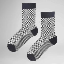 Socken Hudson "Socke Houndstooth", Damen, Gr. 35-38, schwarz (schwarz 0005), Obermaterial: 46% Polyacryl PAN. 43% Wolle WO. 10% Polyamid PA. 1% Elasthan EL., Socken Socken