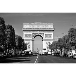 Fototapete papermoon "Paris Schwarz & Wei&szlig;", schwarz (schwarz, wei&szlig;), B:2,5m L:1,86m, Vlies, Tapeten