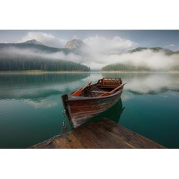 Fototapete papermoon "Photo-Art ANTON SHVAIN, SCHWARZER SEE", bunt, B:2,5m L:1,86m, Vlies, Tapeten