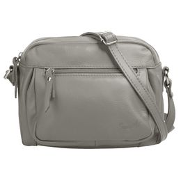 Umh&auml;ngetasche Samantha Look, Damen, Gr. B/H/T: 23cm x 18cm x 5cm onesize, grau, Leder, unifarben, Taschen Umh&auml;ngetasche, echt Leder