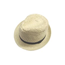 Trilby Chaplino, Damen, Gr. M, beige (sand), 100% Papier, unifarben, H&uuml;te, mit einfarbigem Stoffband