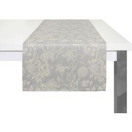 Tischl&auml;ufer Adam "Flower Cuv&eacute;e Light" Gr. 1, grau (hellgrau), B:50cm L:150cm, Bio-Baumwolle, Tischdecken