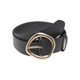 Synthetikg&uuml;rtel Urban Classics "Urban Classics Organic Buckle Shaped Synthetic Leather Belt", Damen, Gr. L/XL, schwarz, gold, 100% Polyurethan, G&uuml;rtel