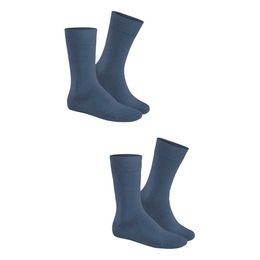 Socken Hudson "Socke Only 2-Pack", Damen, Gr. 39-42, schwarz (marine, meliert 0387), Obermaterial: 75% Baumwolle CO. 23% Polyamid PA. 2% Elasthan EL., Socken Socken