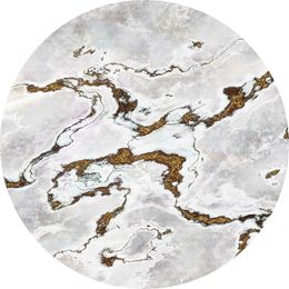 Vliestapete Komar "Vlies selbstklebend - Marble Vibe - Gr&ouml;&szlig;e 125 x 125 cm", gold (wei&szlig;, gold), B:125m L:125m, Vlies, Tapeten, Wohnzimmer, Schlafzimmer