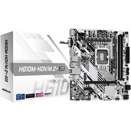 Asrock Mainboard "H610M-HDV/M.2+ D5", schwarz-wei&szlig; (wei&szlig;, schwarz), B:24cm H:5,8cm T:27,5cm, Mainboards