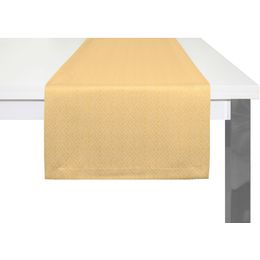 Tischl&auml;ufer Adam "Graphic Ventus Light" Gr. 1, gelb (dunkelgelb), B:50cm L:150cm, Bio-Baumwolle, Tischdecken