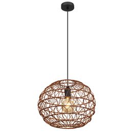 Globo LIGHTING H&auml;ngeleuchte "SENNI", schwarz matt, 1, &Oslash; 39cm H: 120cm, 1 Stk., Leuchten, H&auml;ngeleuchte f&uuml;r Esszimmer Papier braun, H&auml;ngeleuchte