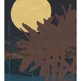 Vliestapete Komar "Digitaldruck Vlies - Supermoon - Gr&ouml;&szlig;e 250 x 280 cm", gelb (braun, gelb, schwarz), B:250m L:280m, Vlies, Tapeten, Wohnzimmer, Schlafzimmer
