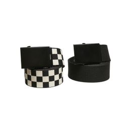 H&uuml;ftg&uuml;rtel Urban Classics "Urban Classics Unisex Check And Solid Canvas Belt 2-Pack", Damen, Gr. S/M, schwarz, sanftes wei&szlig;, 100% Polyester, G&uuml;rtel H&uuml;ftg&uuml;rtel