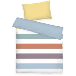 Babybettw&auml;sche Tom Tailor HOME "TWO-TONE SOLID COLORS in Gr. 100x135cm", bunt (multi color), B/L: 100cm x 135cm, 1 Stk., 1 Stk., Renforc&eacute;, B/L: 40cm x 60cm, 2 Stk., Renforc&eacute;, Obermaterial: 100% Baumwolle, Bettw&auml;sche, new bedroom, gewebtes Label