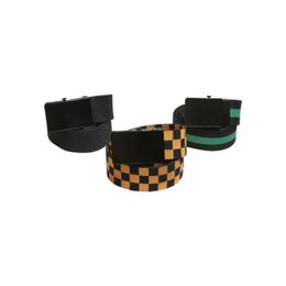 H&uuml;ftg&uuml;rtel Urban Classics "Urban Classics Unisex Belts Trio Kids", Jungen, Gr. L/XL, schwarz, bodegagr&uuml;n, magicmango, 100% Polyester, G&uuml;rtel H&uuml;ftg&uuml;rtel