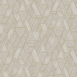 Vliestapete WOW "Ethnic stitch Naturel", beige (natural), B:0,52m L:10m, Vlies, Tapeten, FSC zertifiziert, mit lebhaftem Druck, 10 Meter L&auml;nge