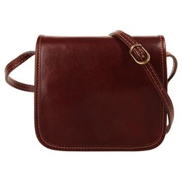 Pike Umh&auml;ngetasche PIK&Eacute;, Damen, Gr. B/H/T: 16cm x 14cm x 4cm onesize, braun, Leder, leicht gl&auml;nzend, unifarben, Taschen Umh&auml;ngetasche, echt Leder, Made in Italy