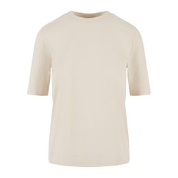 T-Shirt Urban Classics "Urban Classics Damen Ladies Classy Tee", Damen, Gr. L, sandwei&szlig;, 100% Baumwolle, unifarben, oversize, Rundhals, Shirts T-Shirt