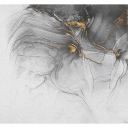 Vliestapete Komar "Digitaldruck Vlies - Ink Gold Flow - Gr&ouml;&szlig;e 300 x 280 cm", grau (gold, grau, wei&szlig;), B:300m L:280m, Vlies, Tapeten, Wohnzimmer, Schlafzimmer