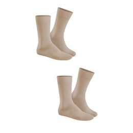 Socken Hudson "Socke Only 2-Pack", Damen, Gr. 39-42, beige (beige, meliert 0799), Obermaterial: 75% Baumwolle CO. 23% Polyamid PA. 2% Elasthan EL., Socken Socken